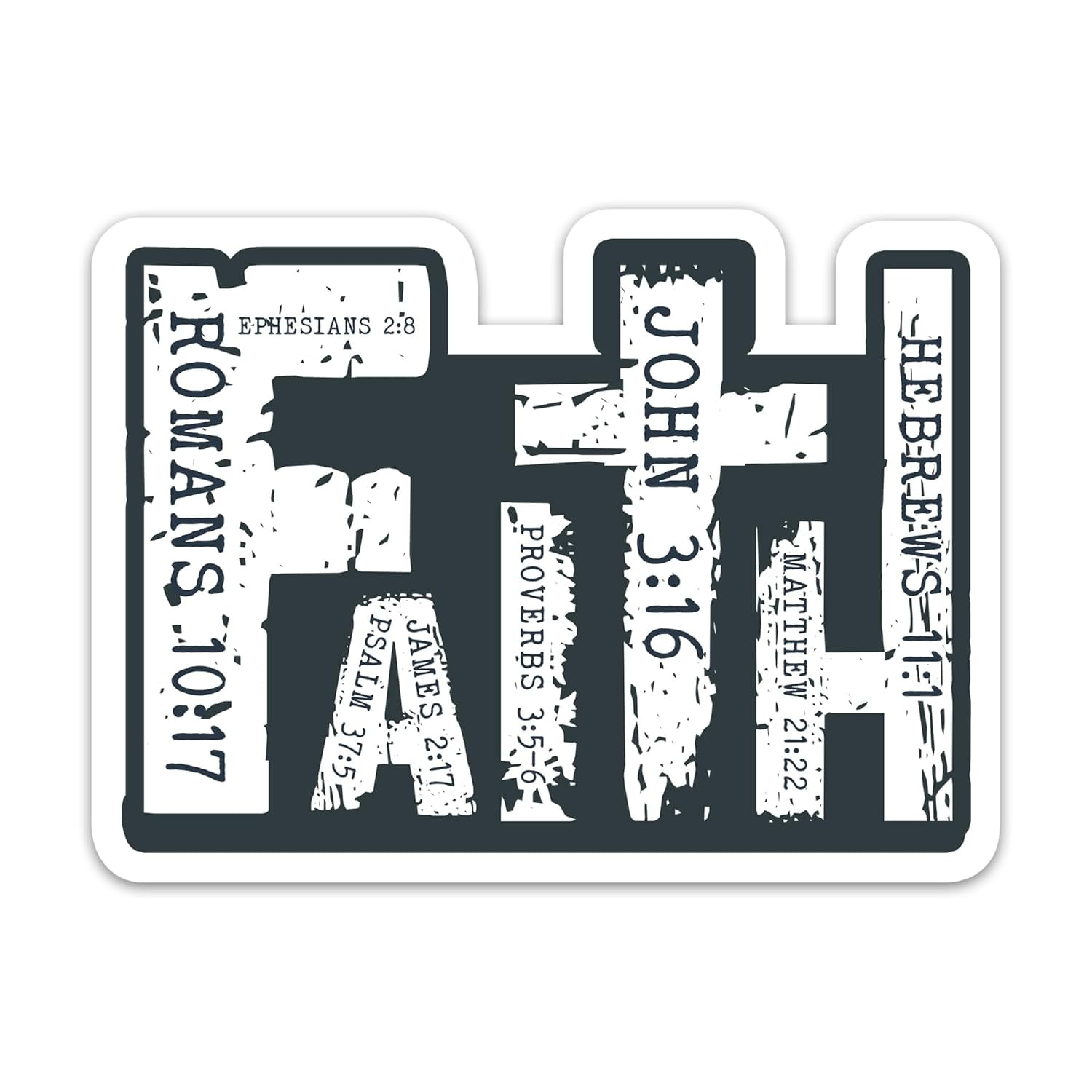 Stickly Faith Cross Bible Verse Sticker, Christian Bible Quotes ...