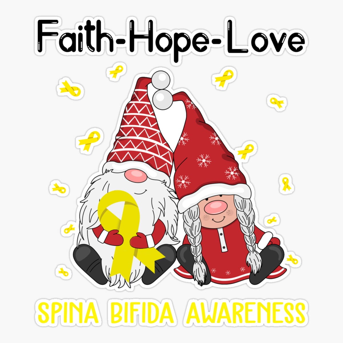 Stickly Faith Hope Love Spina Bifida Awareness Sticker, Phone Decal ...