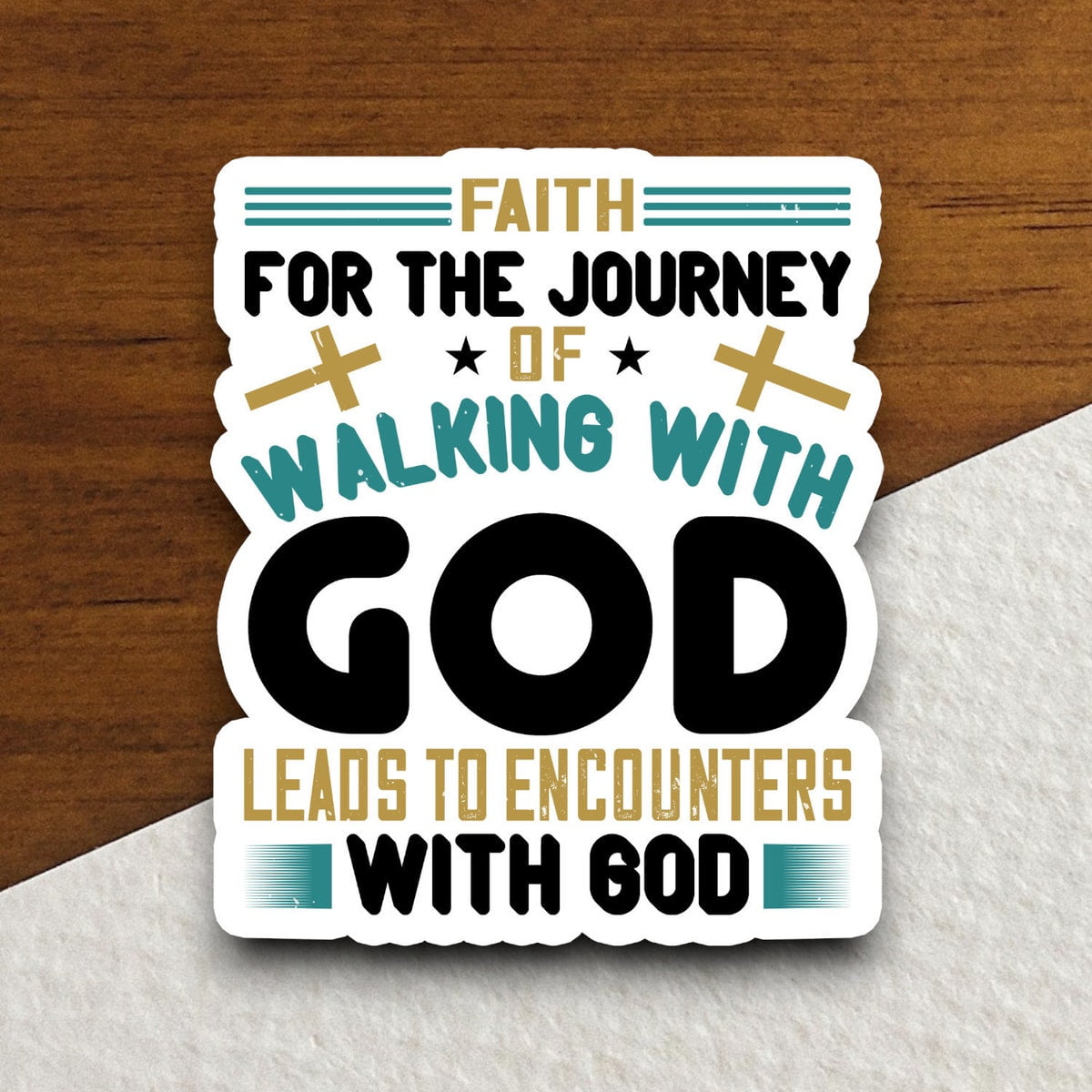Stickly Faith For The Journey Of Walking With God Sticker, Religious ...