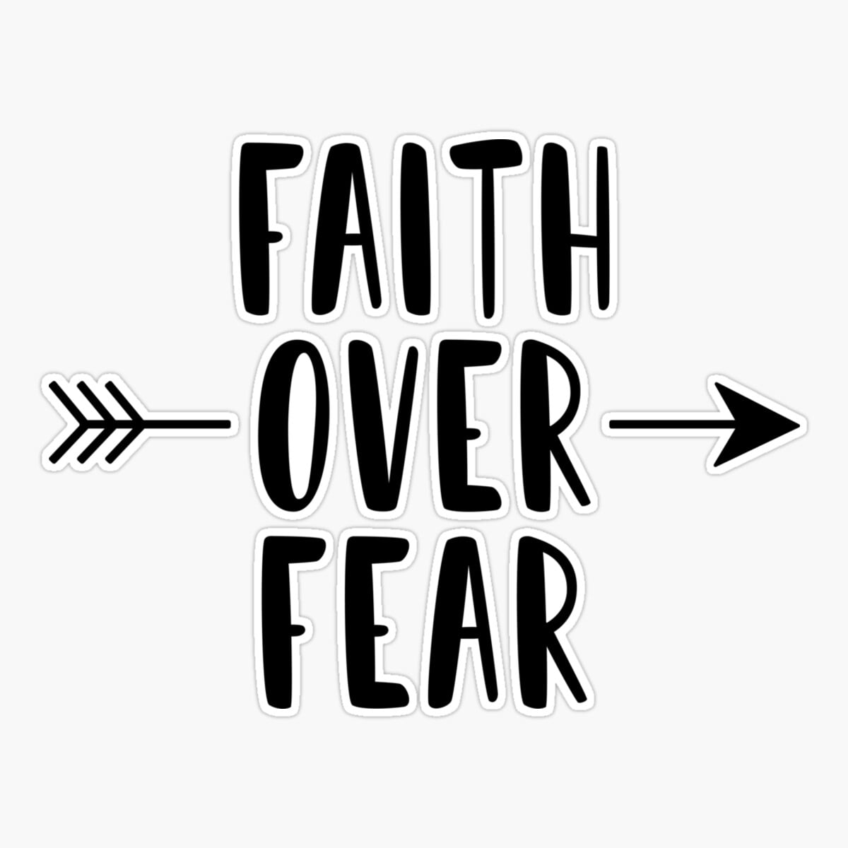 Stickly Faith Over Fear Sticker, Phone Decal Water Bottle Stickers Car ...