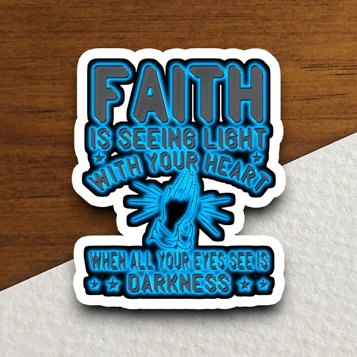 Stickly Faith Is Seeing Light With Your Heart Sticker, Religious ...