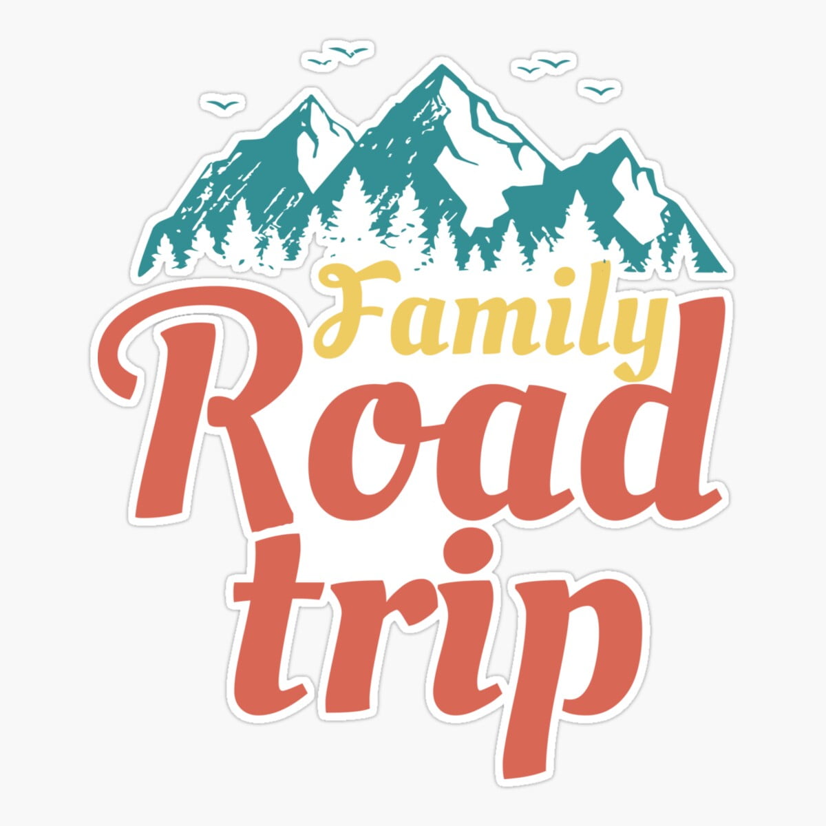 Stickly Family Road Trip Funny Vacation Mode In Vintage Colors Sticker ...