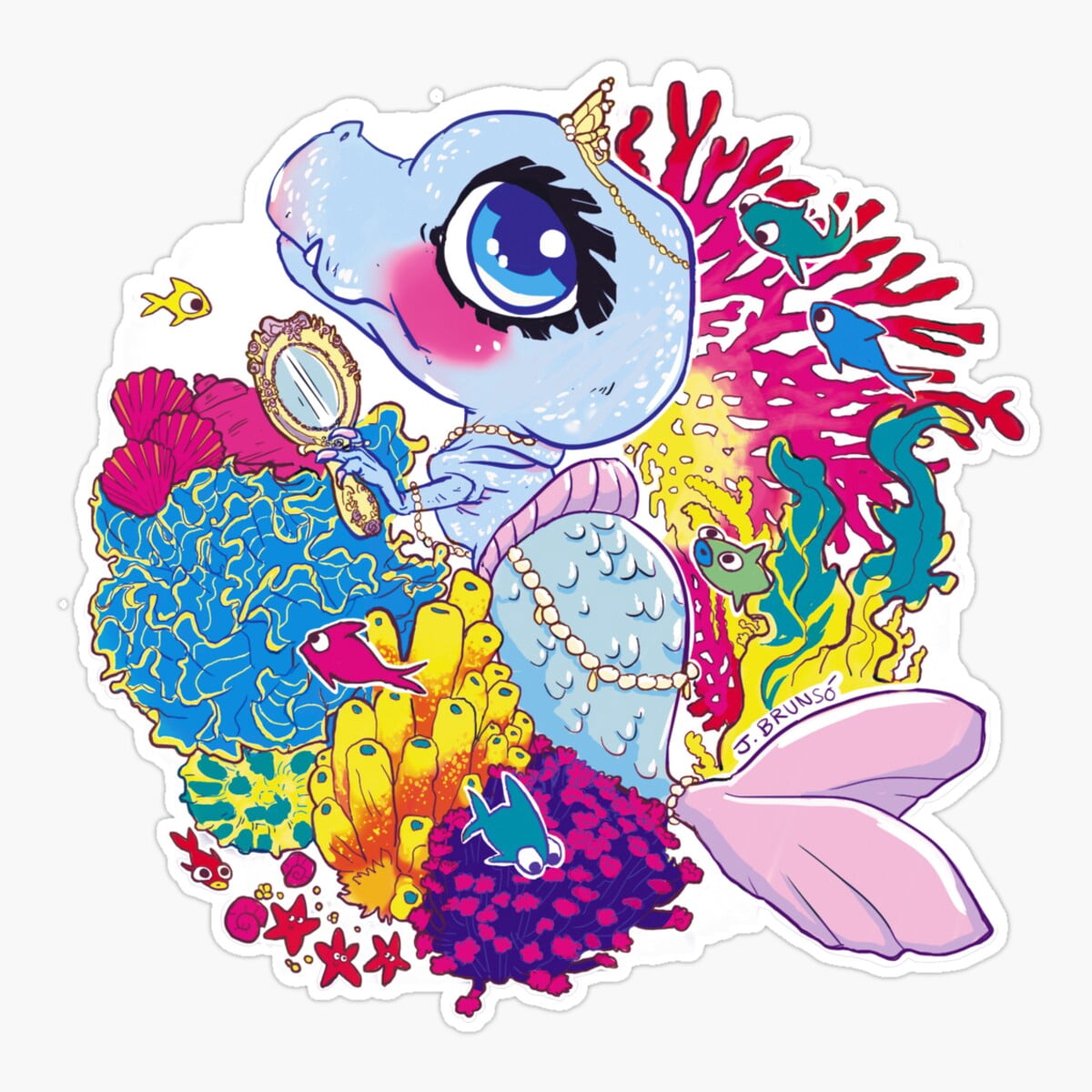 Stickly Fantasy Dino Sticker, Phone Decal Water Bottle Stickers Car ...