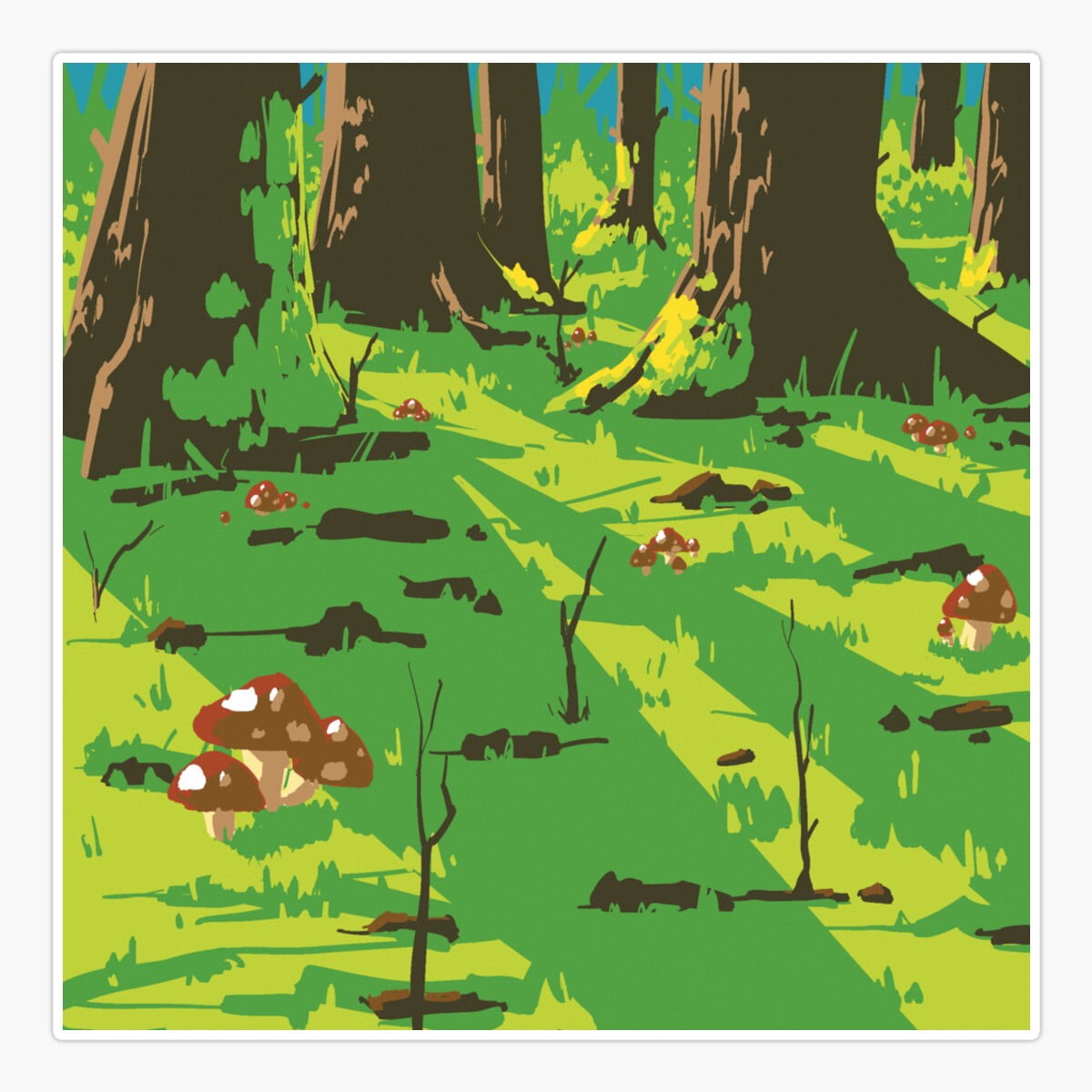 Stickly Fantasy Gnome Forest Sticker, Phone Decal Water Bottle Stickers ...