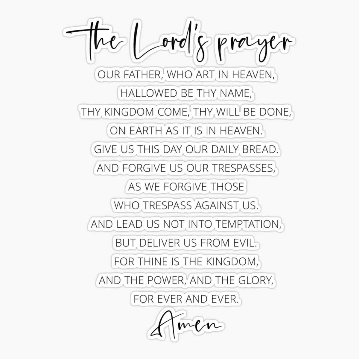 Stickly Our Father Who Art In Heaven Hallowed Be Thy Name, The Lord'S ...