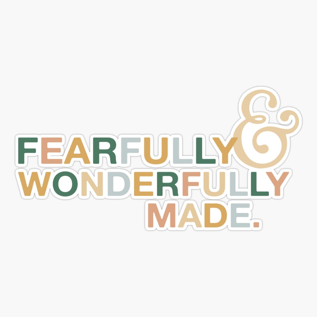 Stickly Fearfully And Wonderfully Made- Psalm 139:14 Sticker, Phone ...
