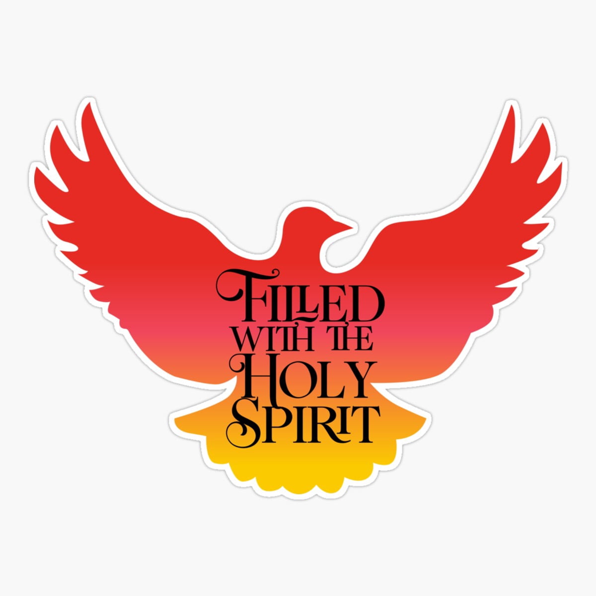 Stickly Filled With The Holy Spirit Sticker, Phone Decal Water Bottle ...