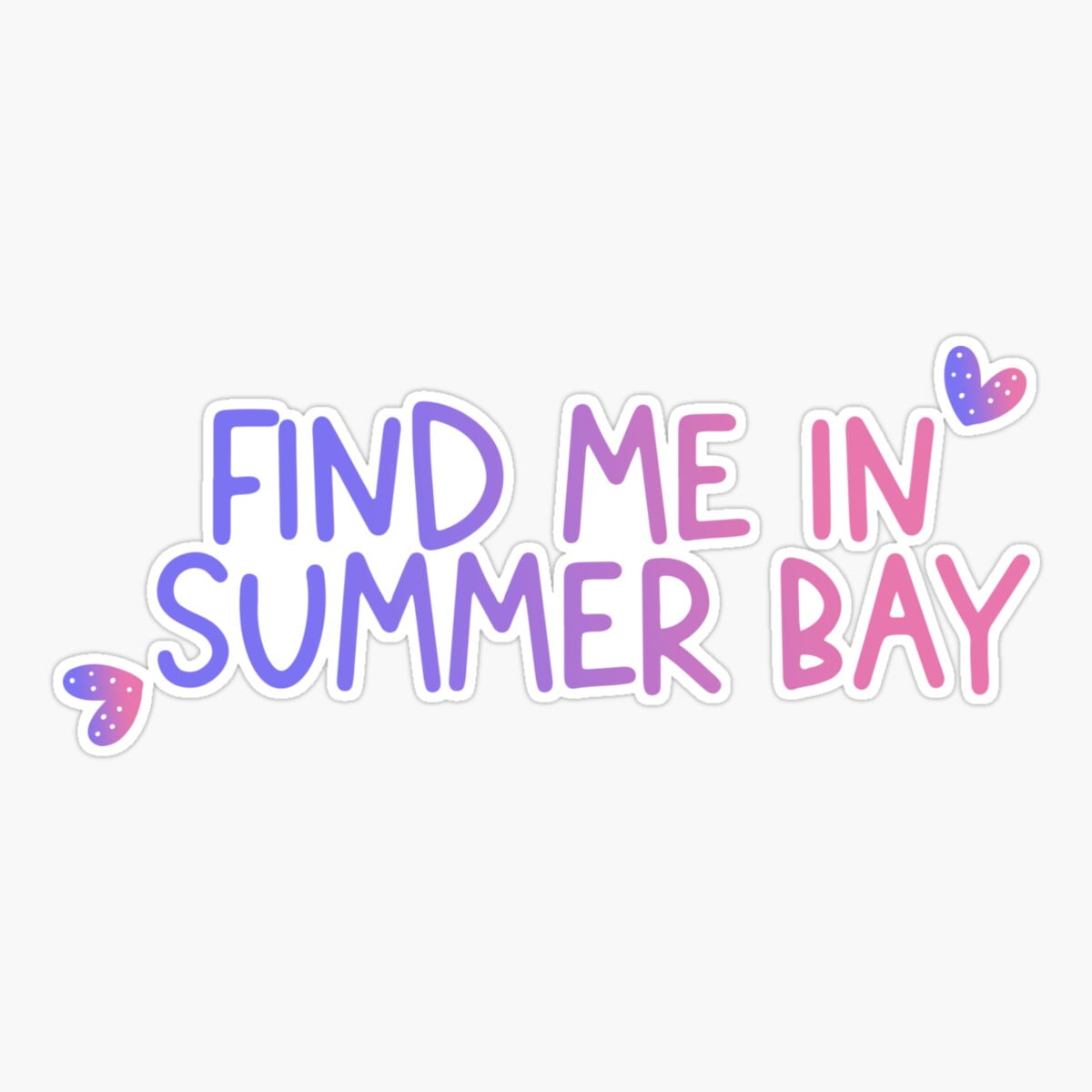 Stickly Find Me In Summer Bay Sticker, Phone Decal Water Bottle ...