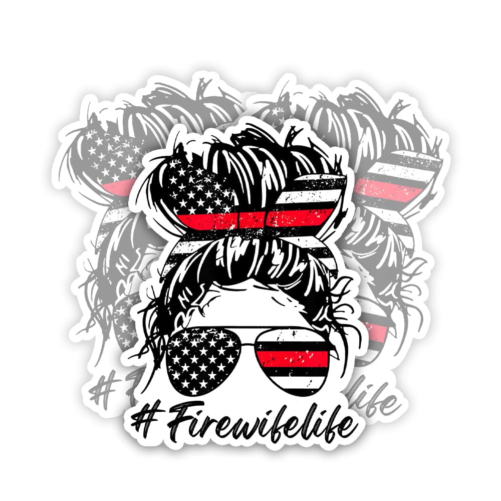 Stickly Fire Wife Life Sticker Firefighter Stickers Firefighter Helmet ...