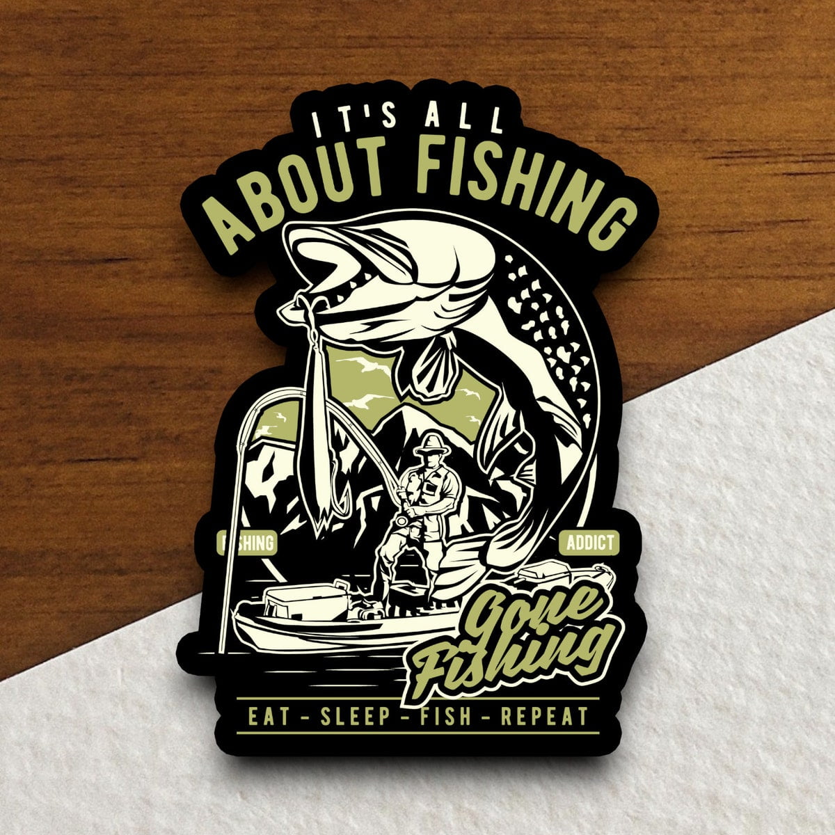 Stickly All About Fishing Sticker, Gone Fishing Sticker, Eat, Sleep ...