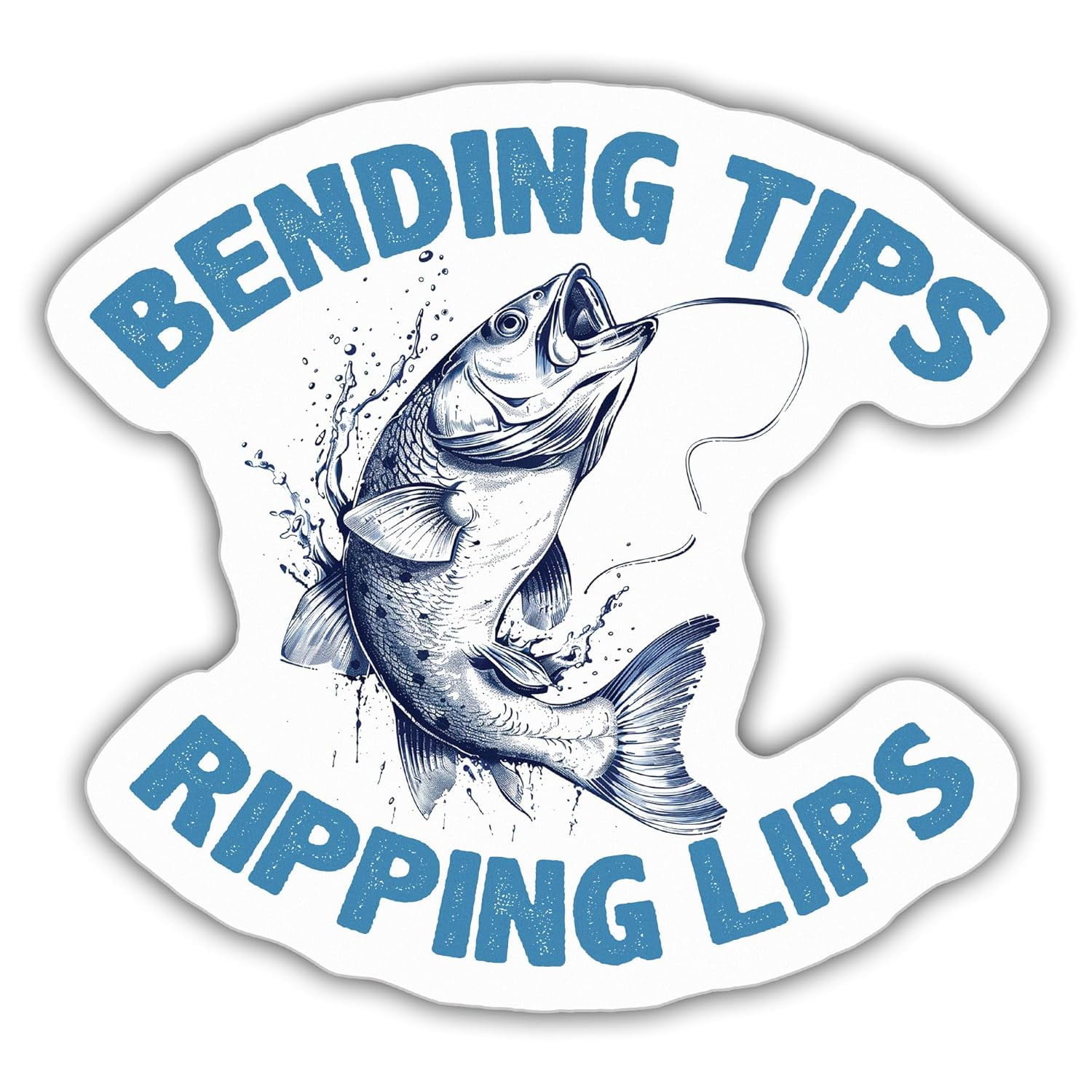 Stickly Fishing Stickers Fishing Decal Bending Tips Ripping Lips Vinyl ...