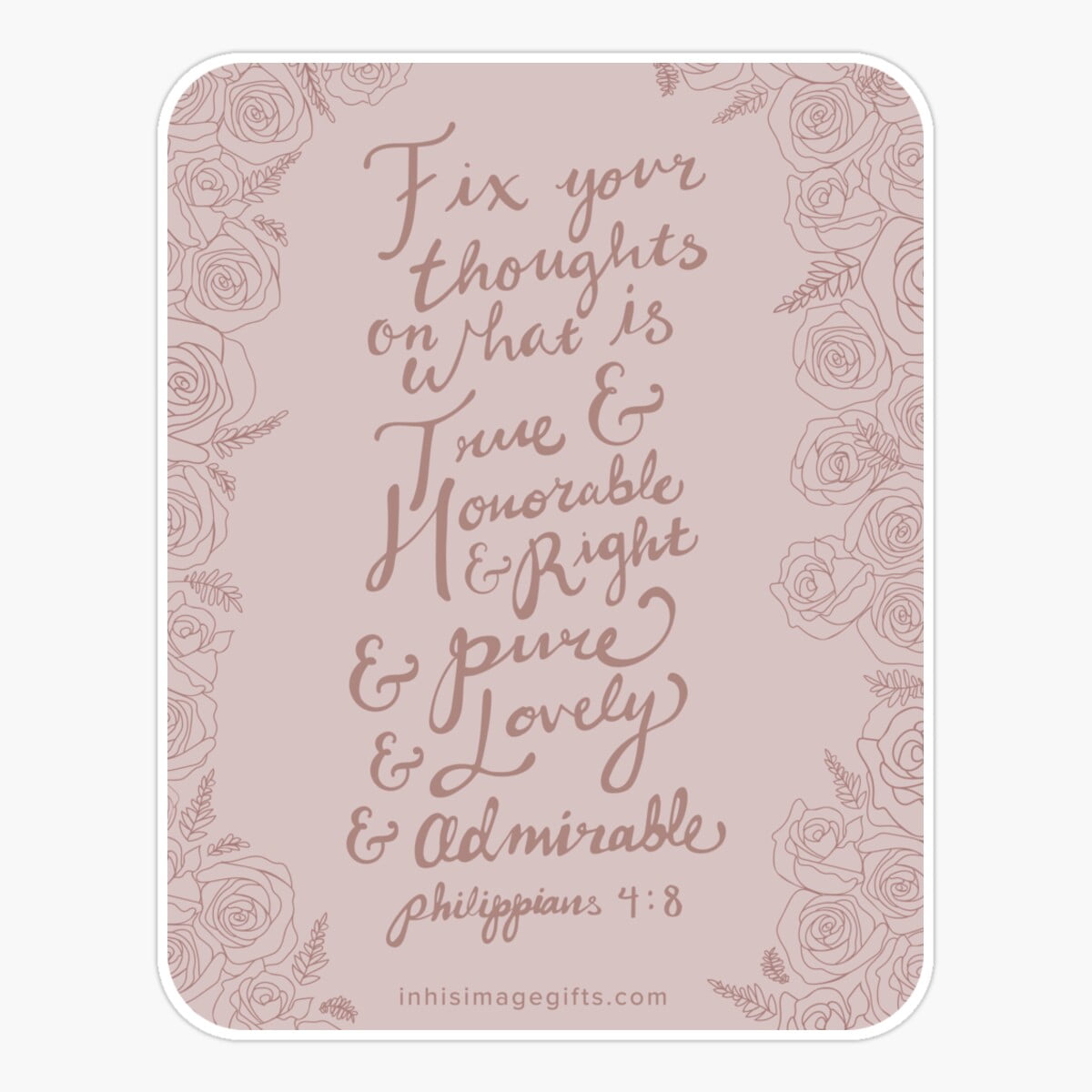 Stickly Fix Your Thoughts - Philippians 4:8 | Christian Gifts | Pink ...