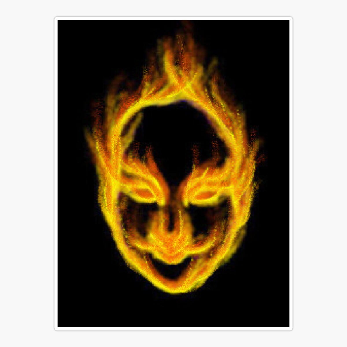 Stickly Flaming Buddha Sticker, Phone Decal Water Bottle Stickers Car ...
