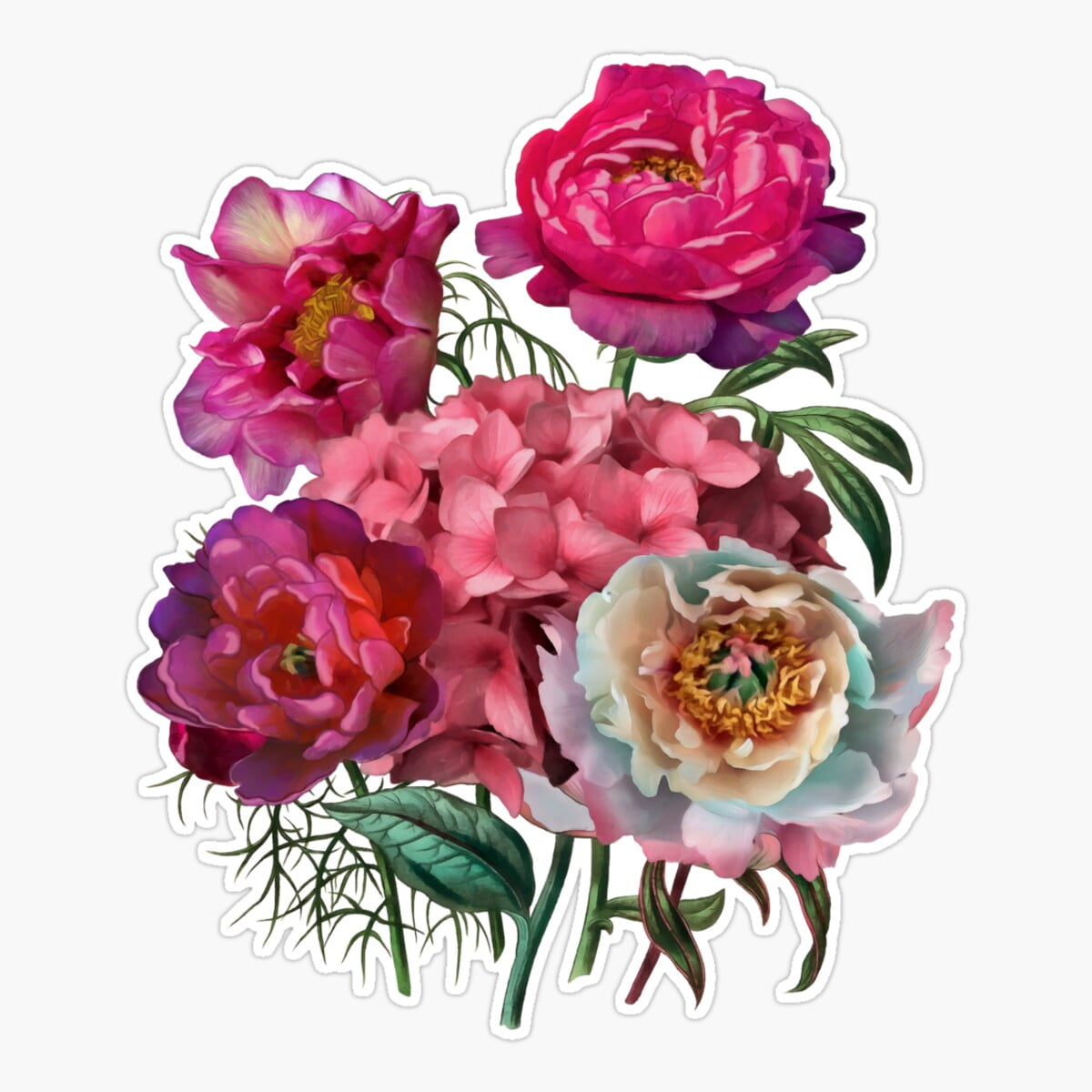 Stickly Flower Garden Sticker, Phone Decal Water Bottle Stickers Car ...