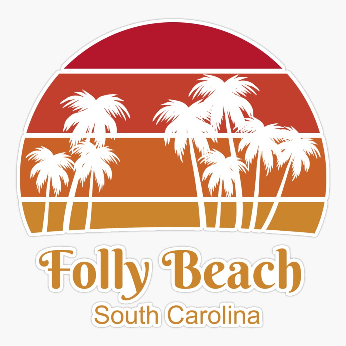 Stickly Folly Beach South Carolina Sticker, Phone Decal Water Bottle ...