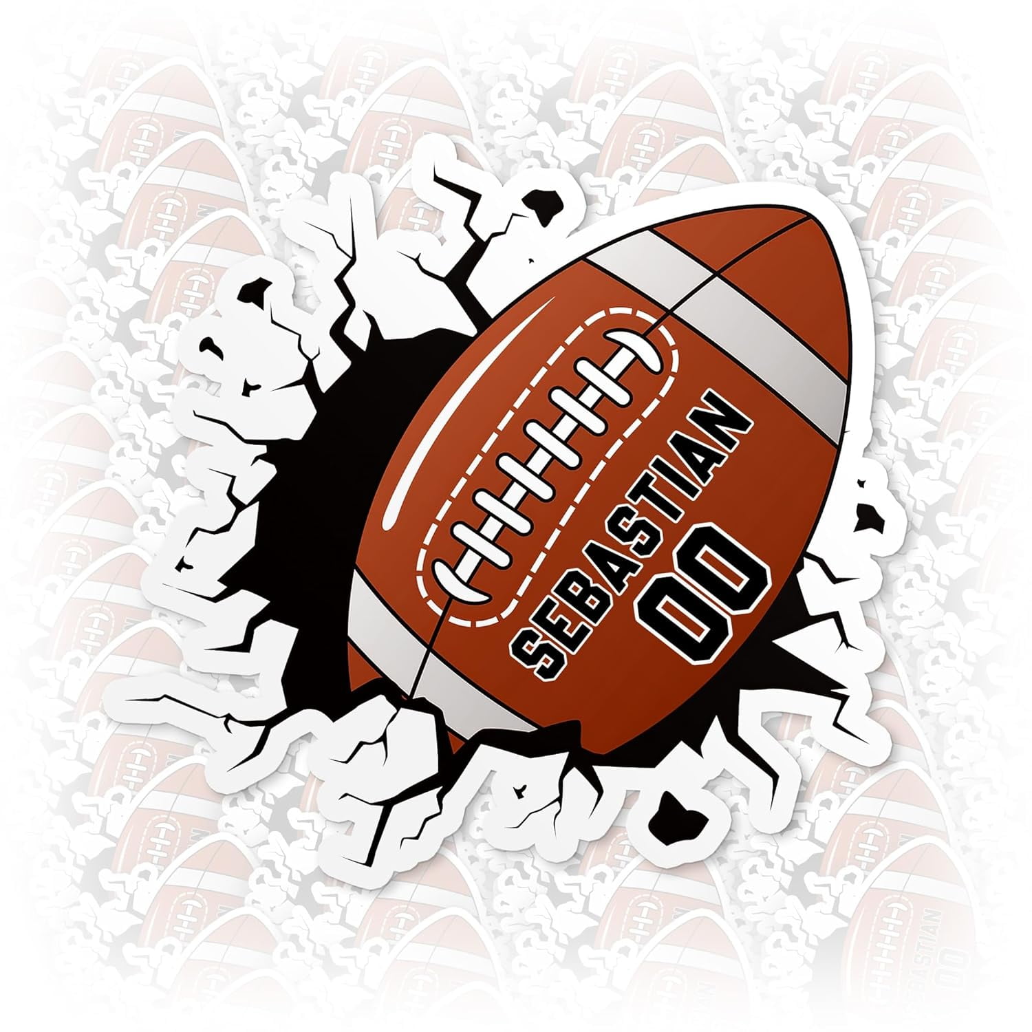 Stickly Football Name Sticker Name Rugby Sport Ball Numbers Player Team ...