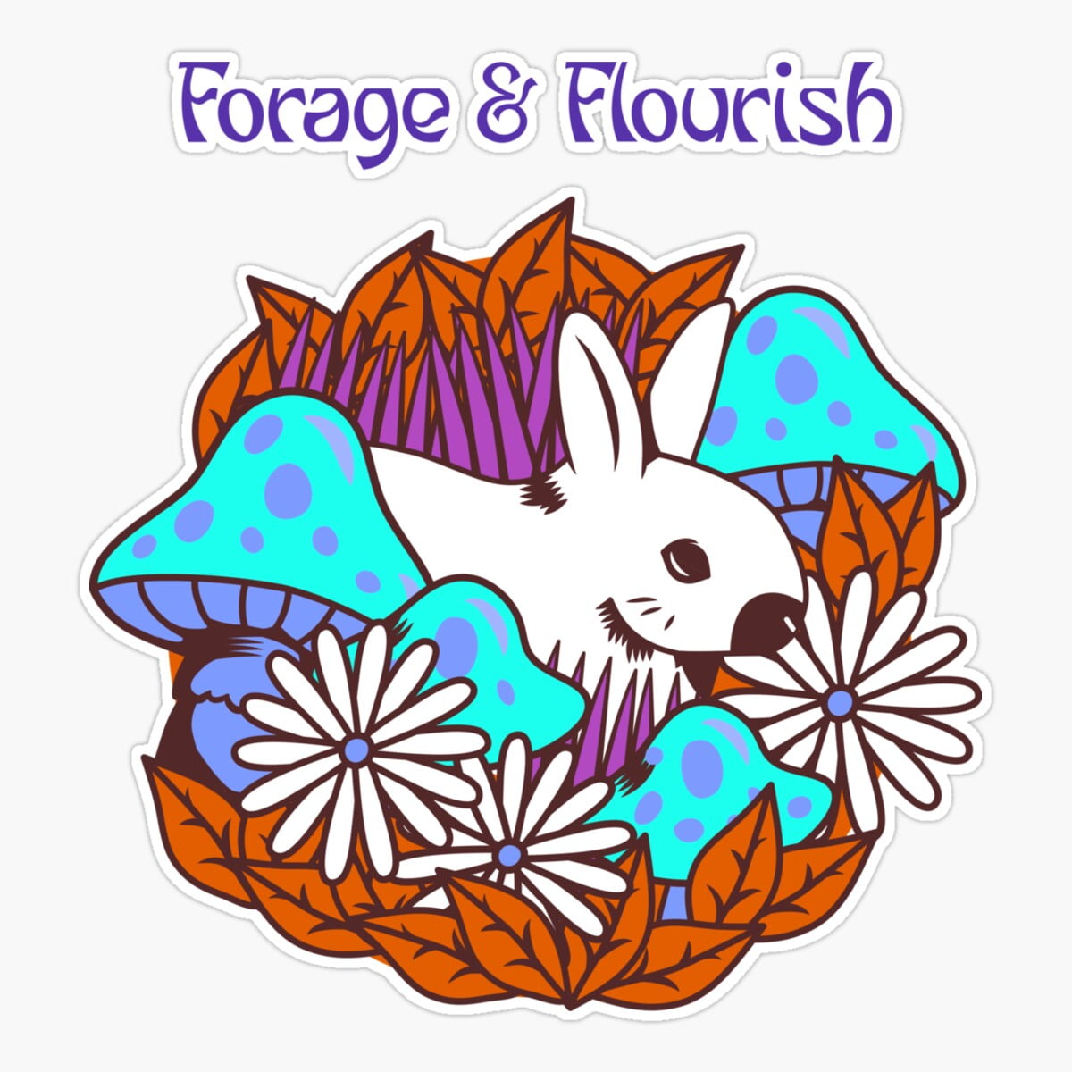 Stickly Forage And Flourish: Rabbit Edition Sticker, Phone Decal Water ...