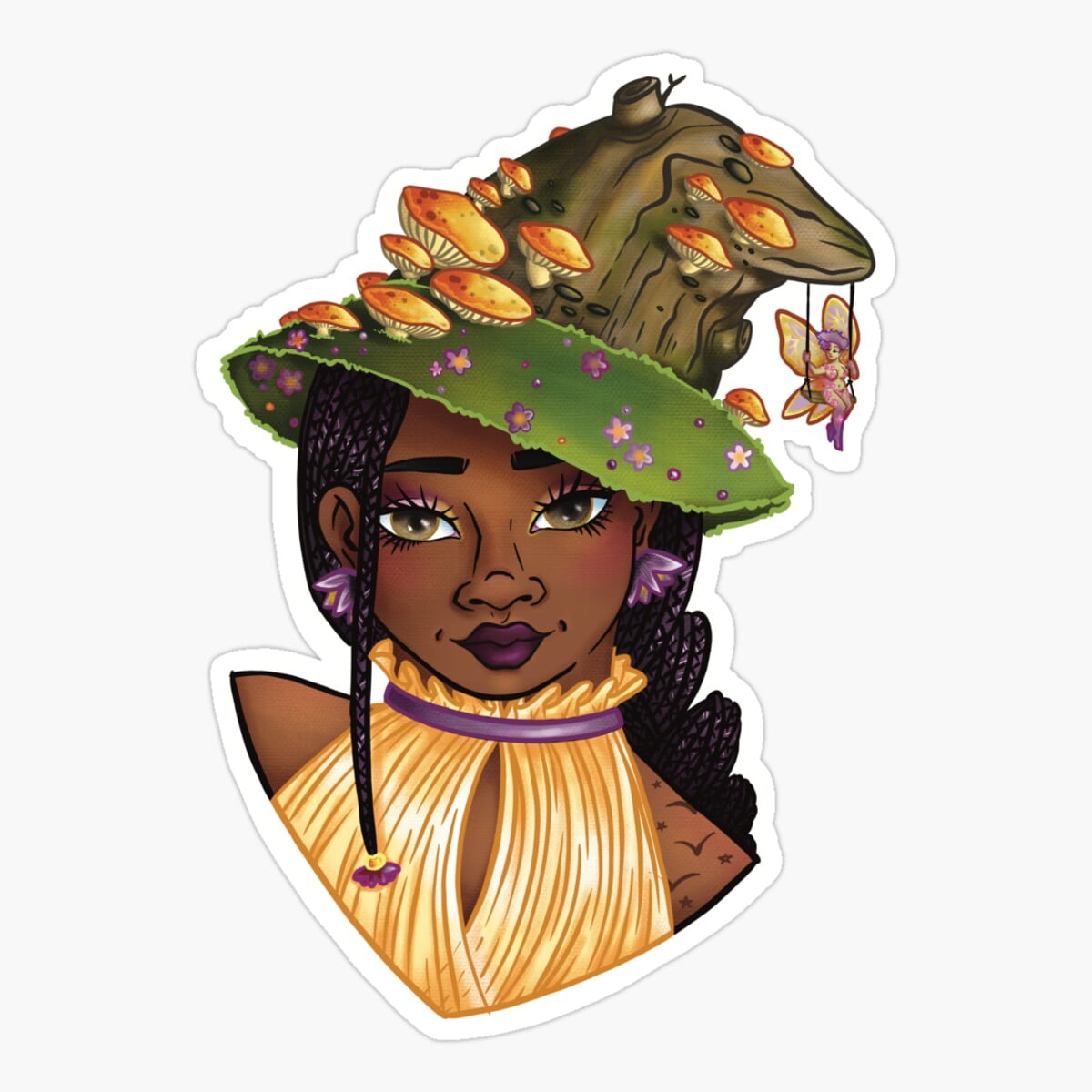 Stickly Forest Witch Sticker, Phone Decal Water Bottle Stickers Car ...