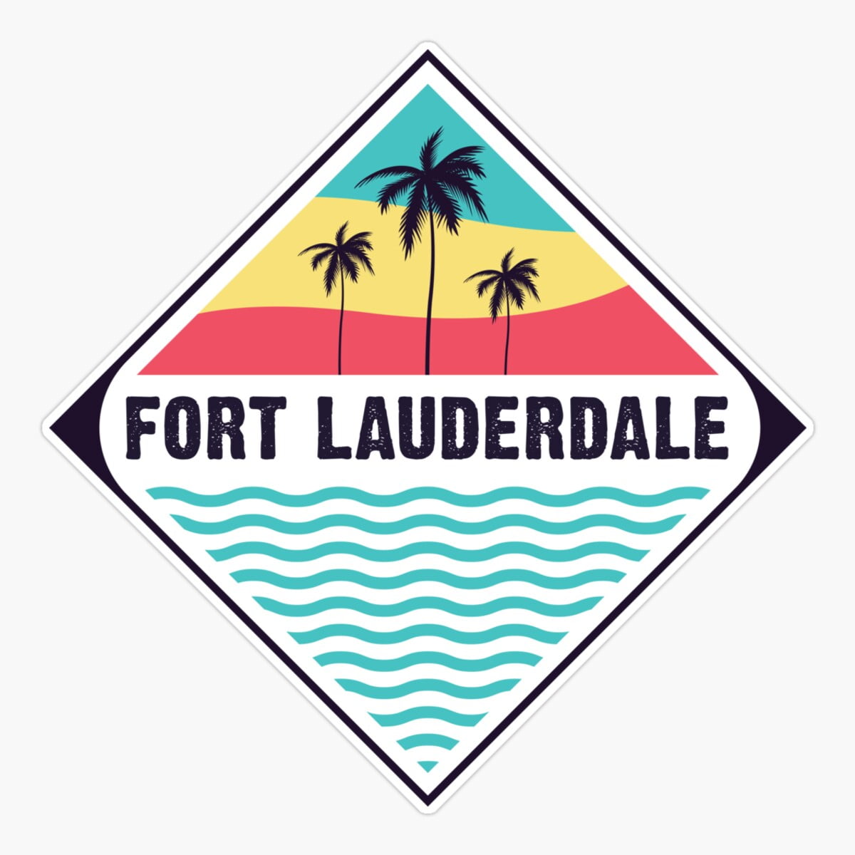 Stickly Fort Lauderdale Vibes Sticker, Phone Decal Water Bottle ...