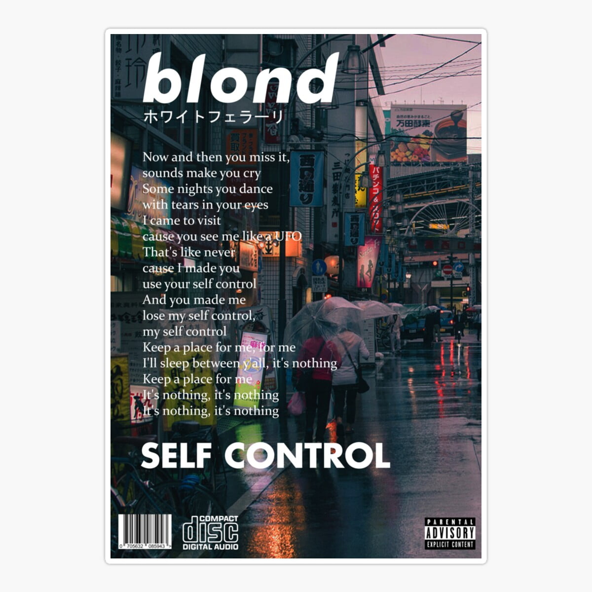 Stickly Frank Ocean - Blonde Selcontrol Sticker, Phone Decal Water ...