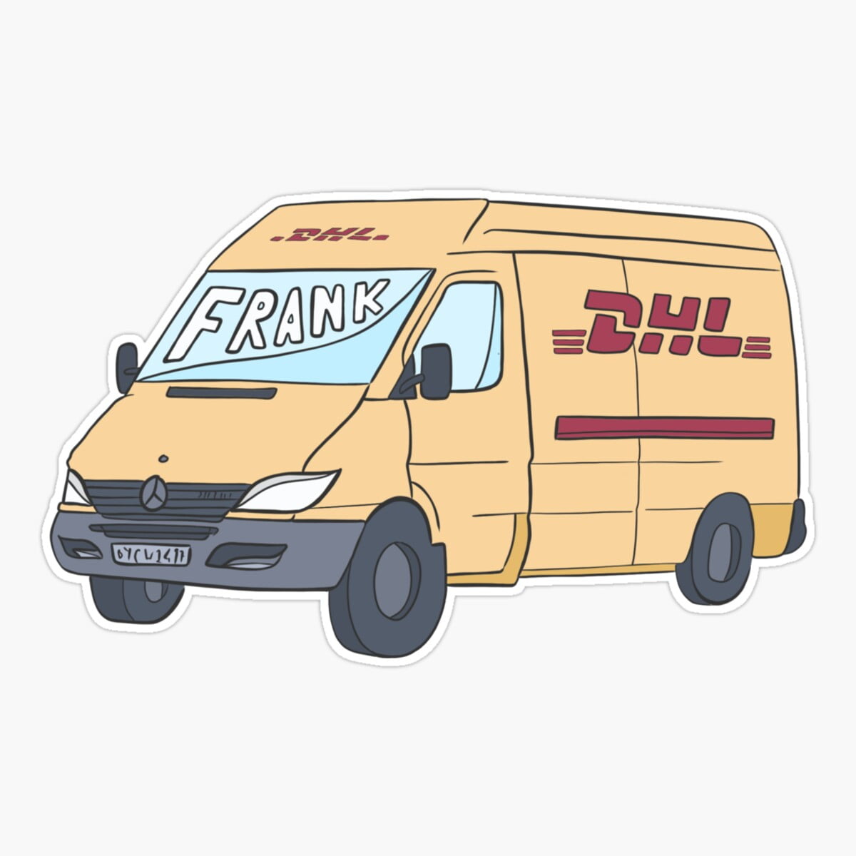 Stickly Frank Ocean Dhl Truck Sticker, Phone Decal Water Bottle ...