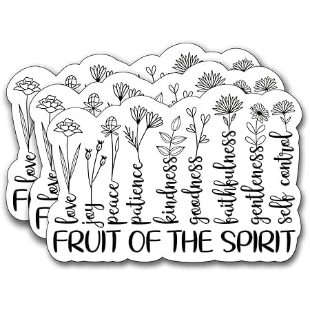 Stickly Fruit of The Spirit Sticker, Christian Decorate Books Laptop ...