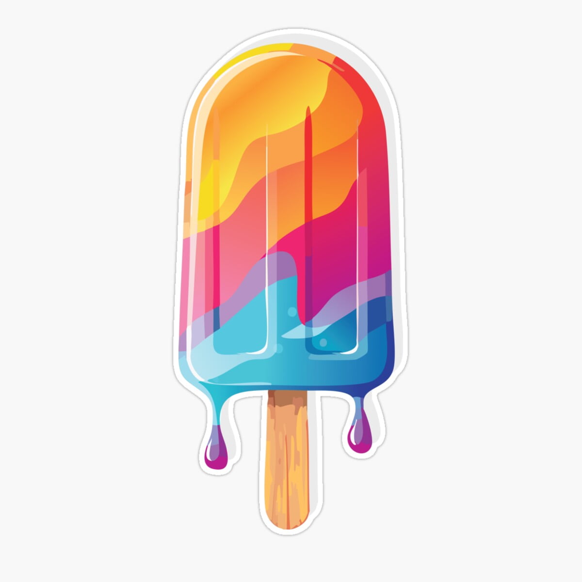 Stickly Fun Summer Popsicle Sticker, Phone Decal Water Bottle Stickers ...