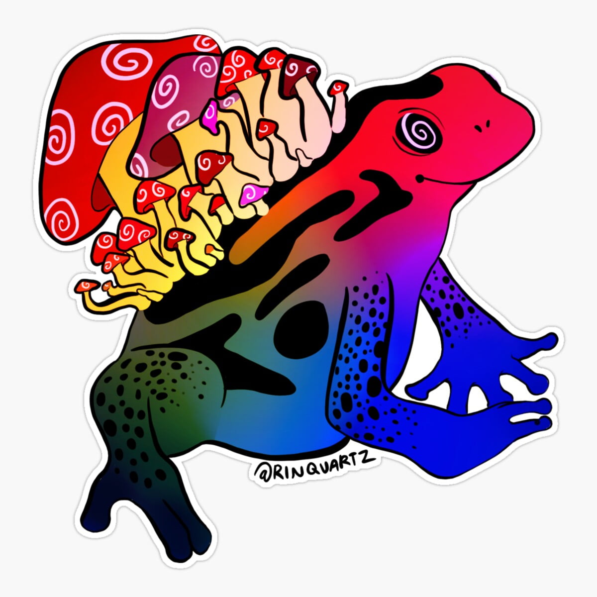 Stickly Funky Frog Sticker, Phone Decal Water Bottle Stickers Car ...