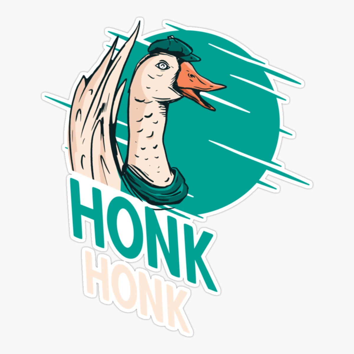 Stickly Funny Goose On The Loose Honk Honk Sticker, Phone Decal Water ...