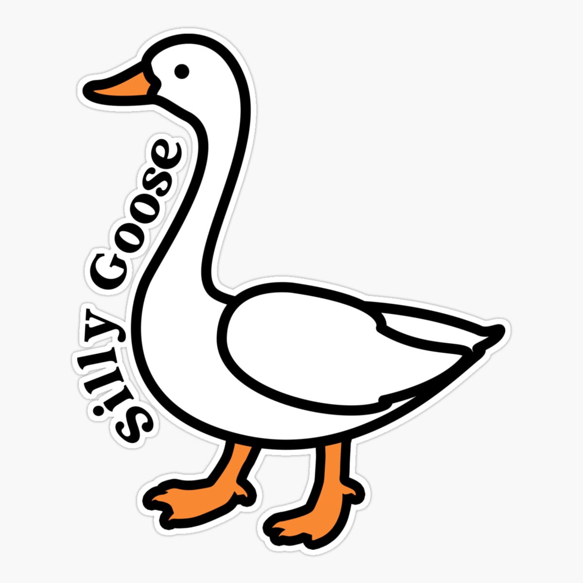 Stickly Funny Silly Goose Funny Gifts For Guy Sticker, Phone Decal ...