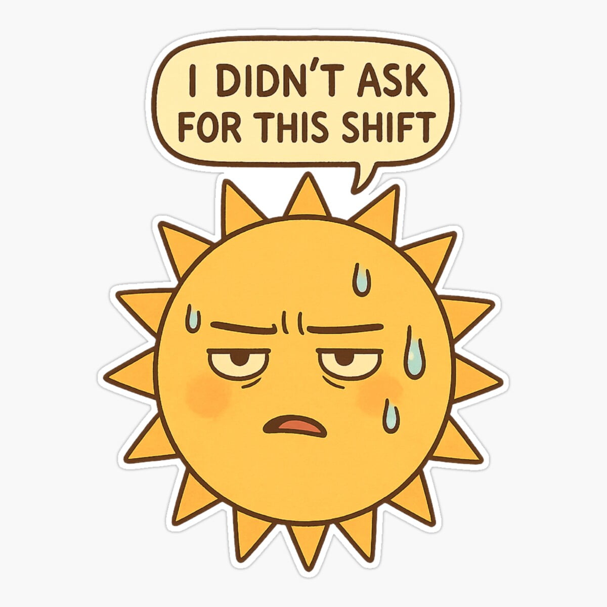Stickly Funny Sun Summer Humor Sticker, Phone Decal Water Bottle ...