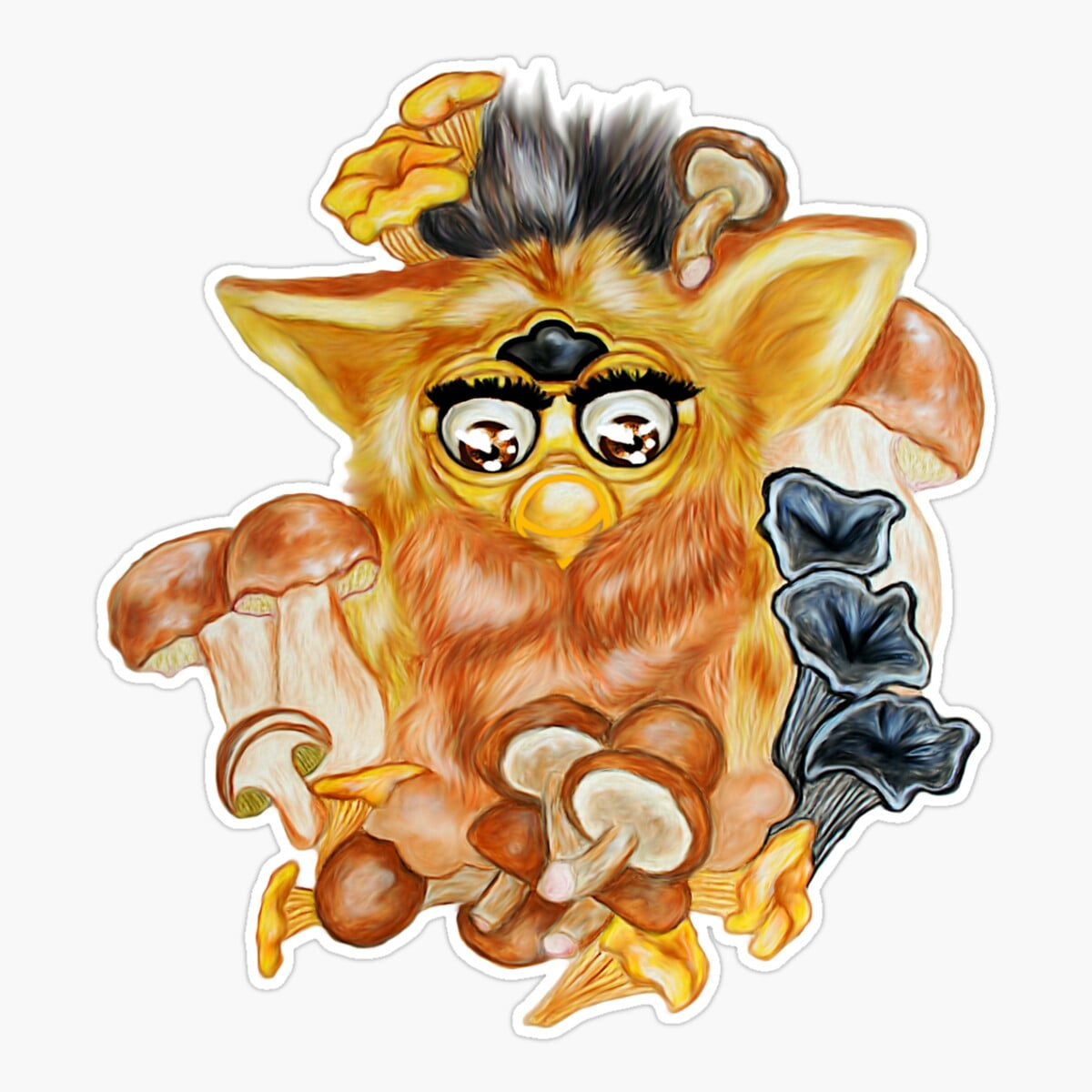 Stickly Furb Garden Edible Mushrooms Sticker, Phone Decal Water Bottle ...