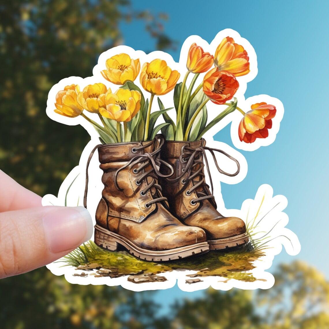 Stickly Garden Boots er, Tulips Decal, Spring Style er, Floral Boots er, Wildflower er, Tumbler ...