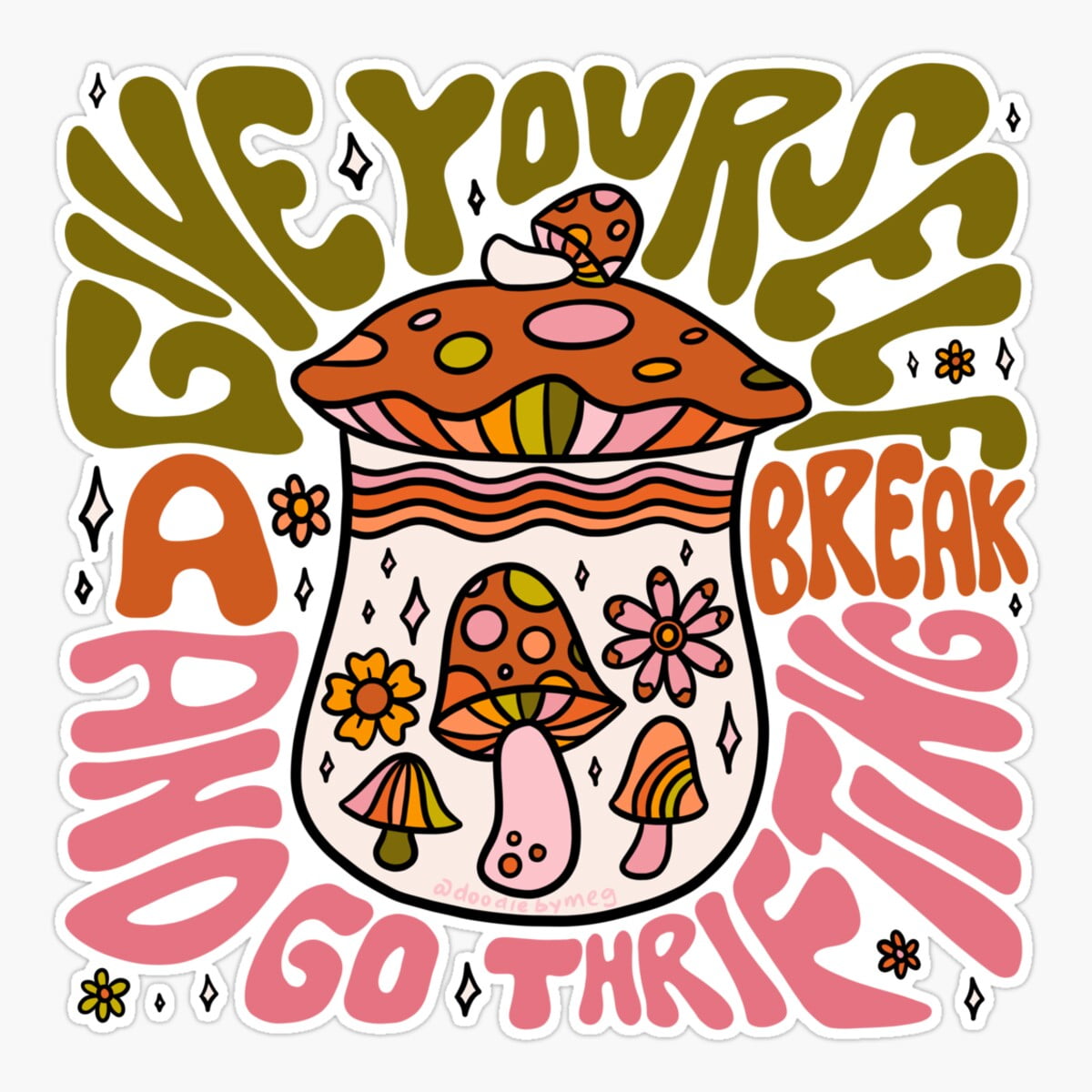 Stickly Give Yoursela Break Sticker, Phone Decal Water Bottle Stickers ...