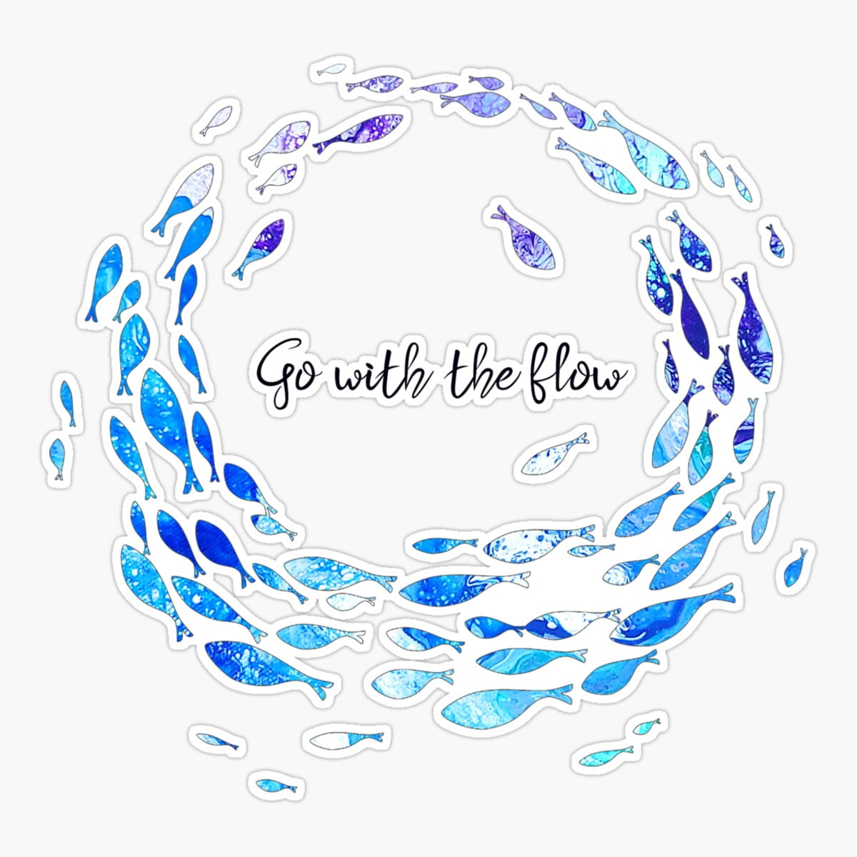 Stickly Go With The Flow Sticker, Phone Decal Water Bottle Stickers Car ...