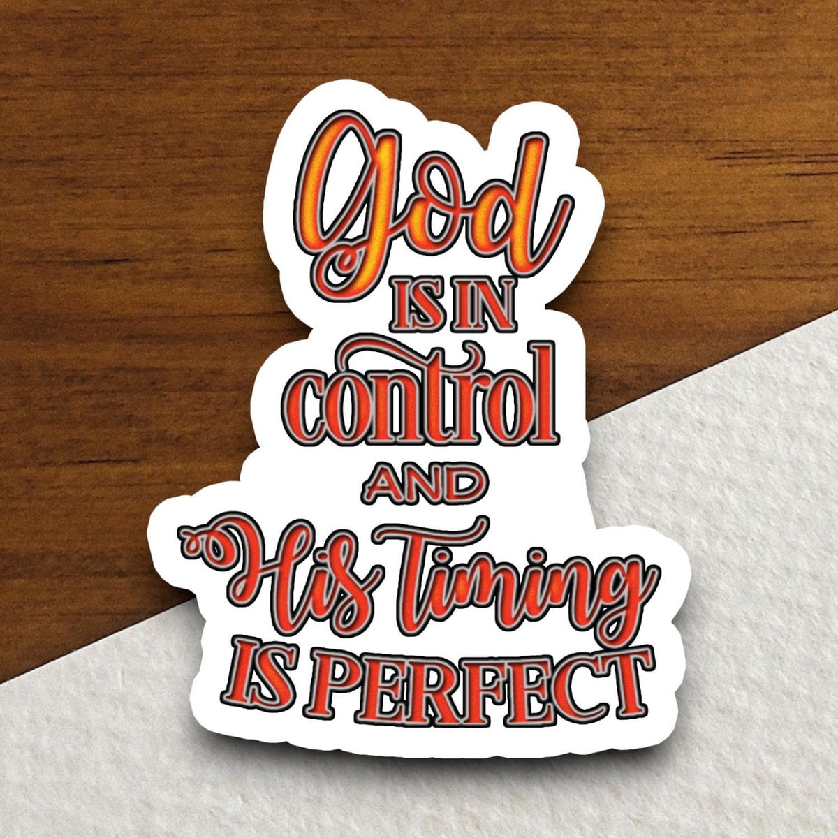 Stickly God Is In Control And His Timing Is Sticker, Religious Sticker ...