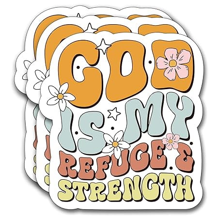 Stickly God is My Refuge and Strength Sticker, Christian Gifts Decorate ...