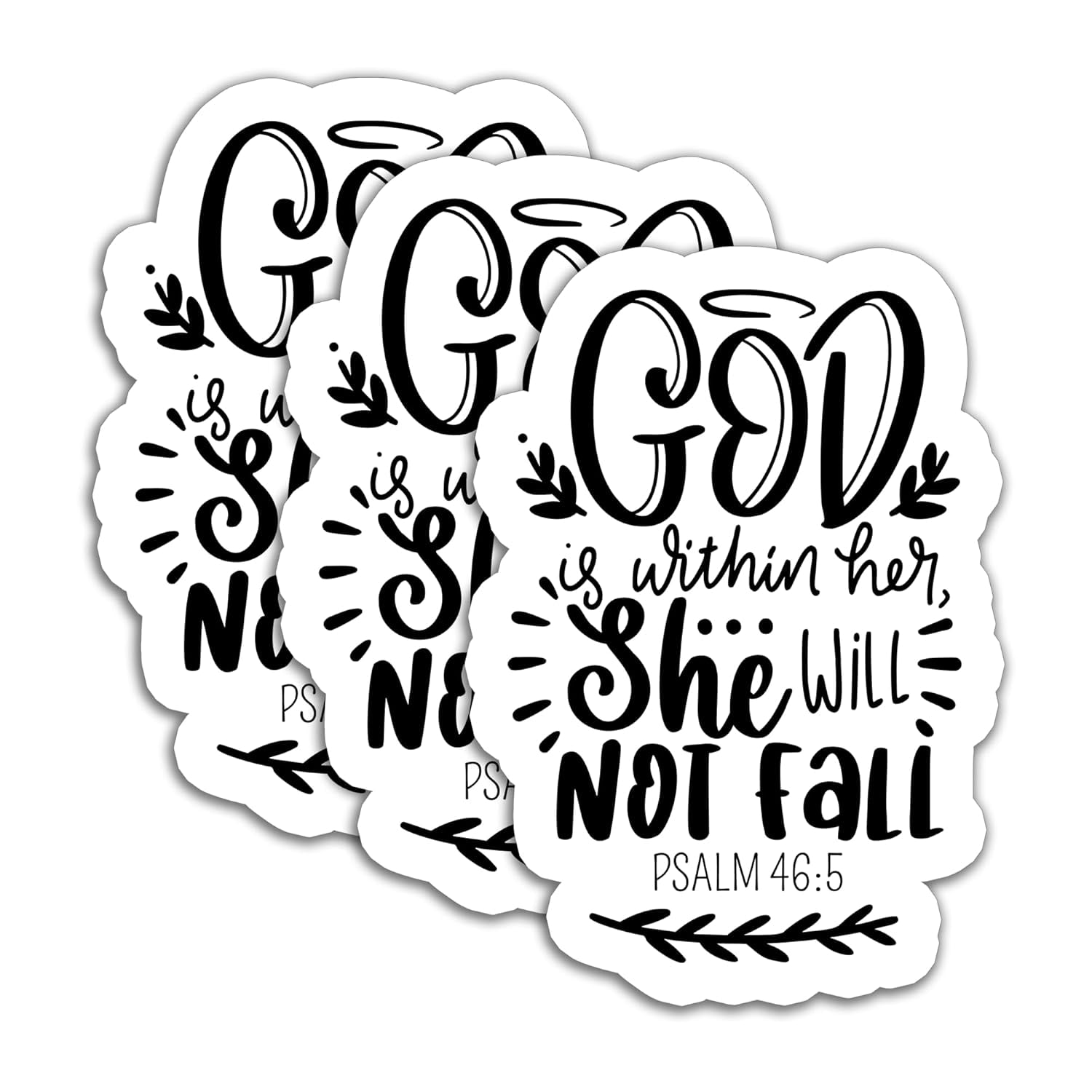 Stickly God is Within Her She Will Not Fall Sticker God Sticker ...