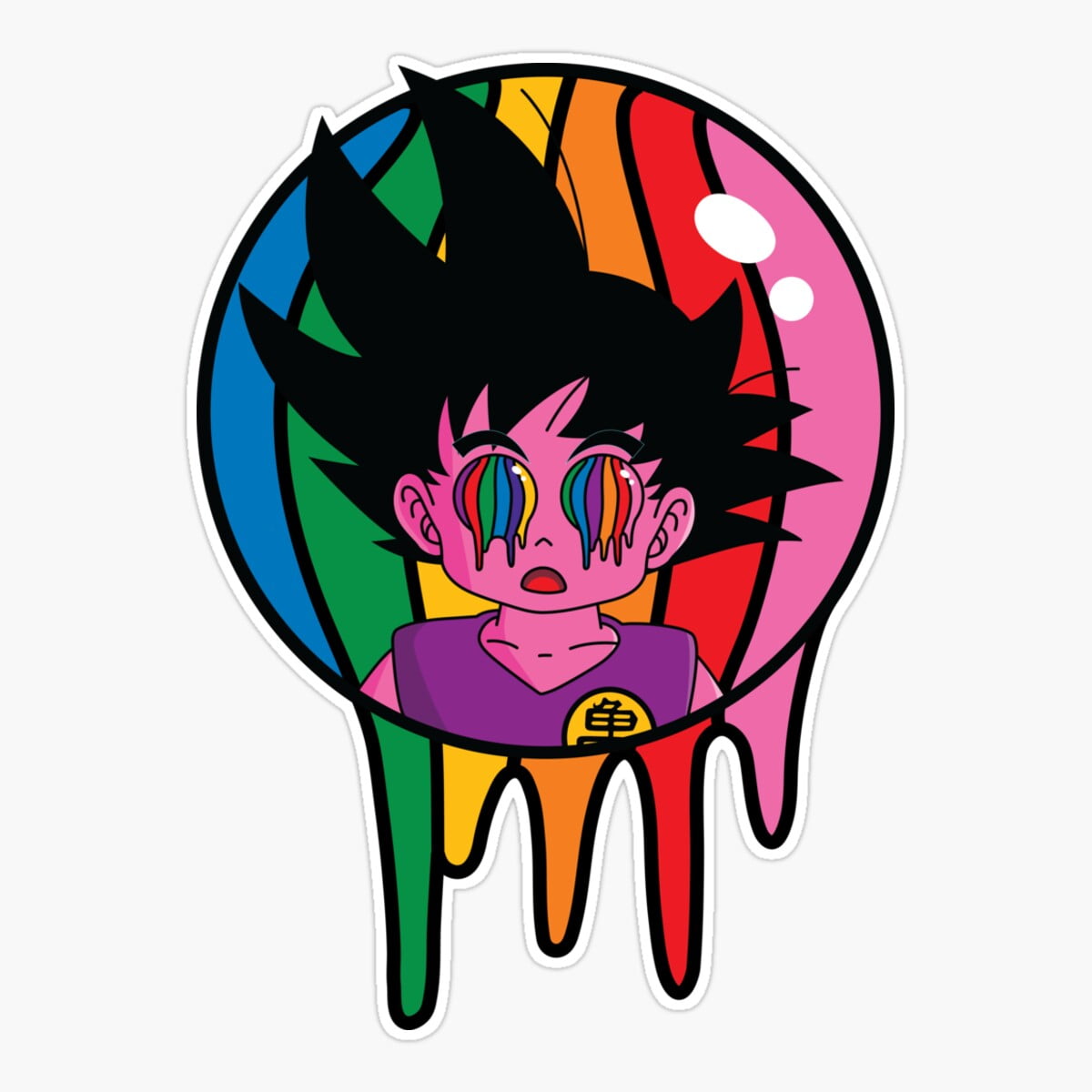 Stickly Goku Tripping Sticker, Phone Decal Water Bottle Stickers Car ...