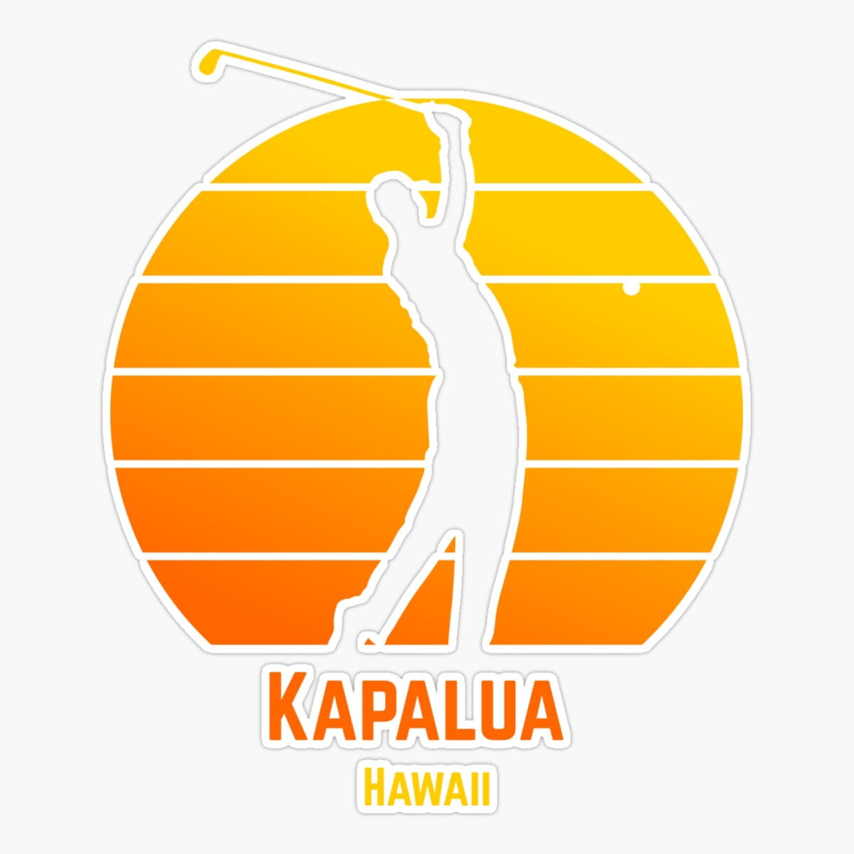Stickly Golat Kapalua - Hawaii Classic Sunset Gift Sticker, Phone Decal ...