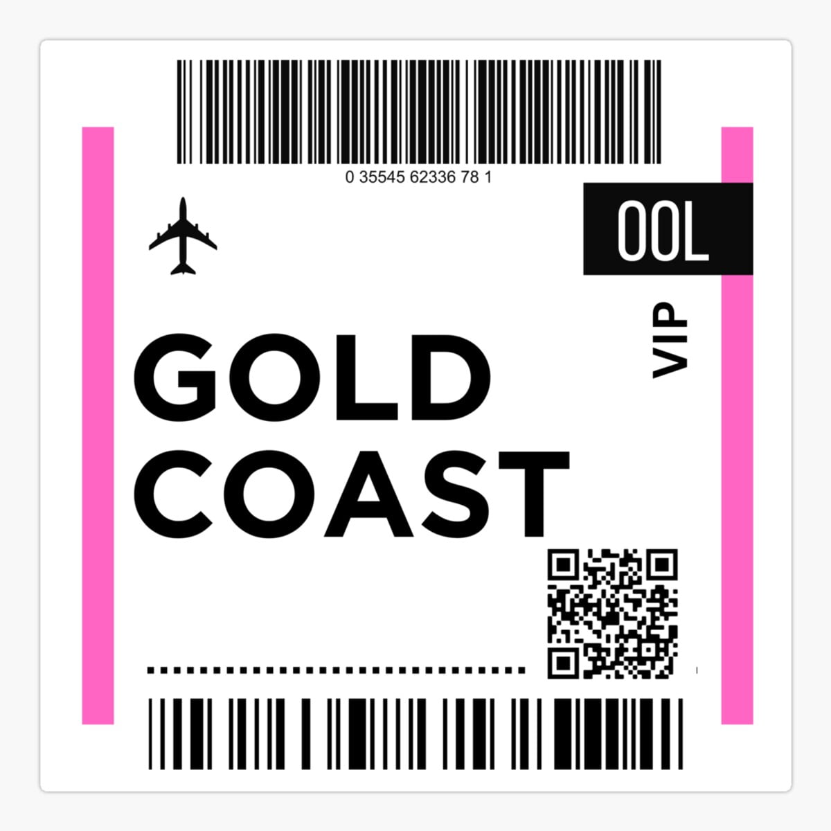 Stickly Gold Coast - Australia Mini Airplane Boarding Psticker, Phone ...