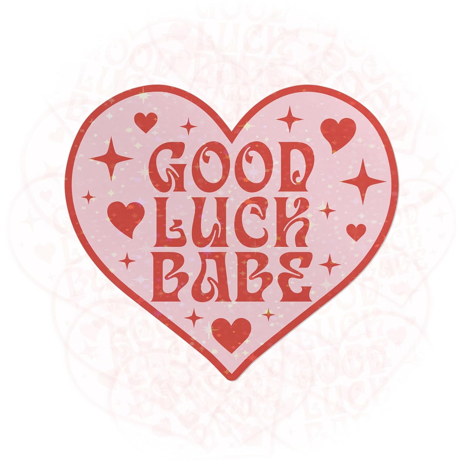Stickly Good Luck Babe Sticker Pink Heart Girl Midwest Princess V1 Die ...