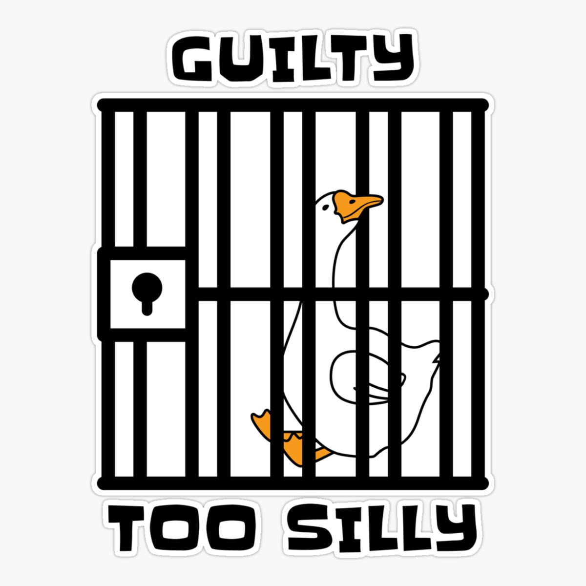 Stickly Goose In Jail For Being Too Silly Bird Goose Sticker, Phone ...