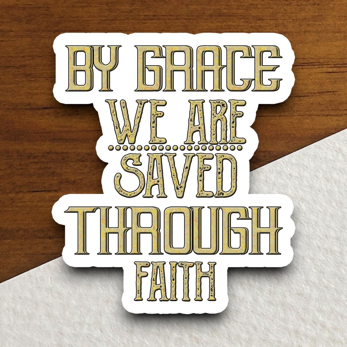 Stickly By Grace We Are Saved Through Faith Sticker, Religious Sticker ...