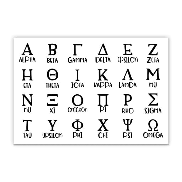 Stickly Greek Alphabet Sticker Laptop Sticker Vinyl for Car, Phone ...