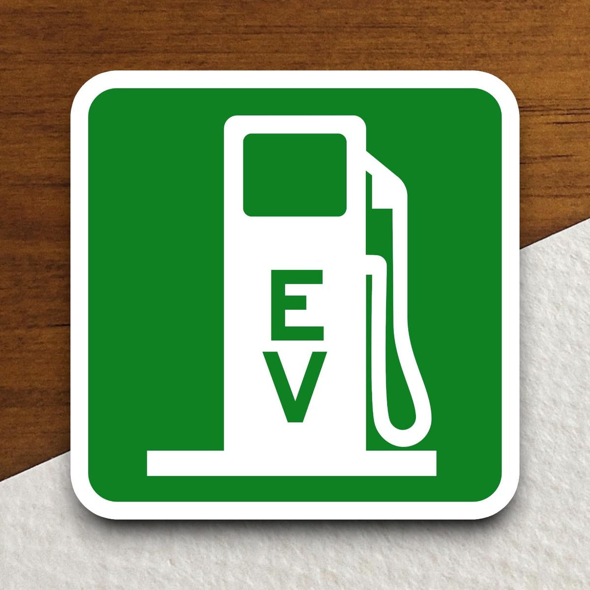 Stickly Green Electric Vehicle Charging Ev Road Sign Stickers, Traffic ...