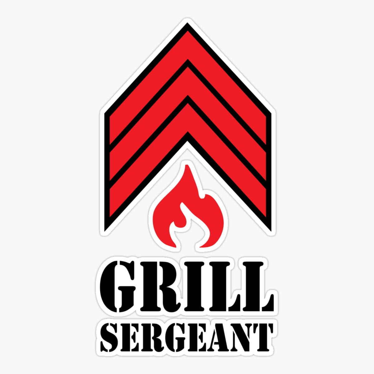 Stickly Grill Sergeant Sticker, Phone Decal Water Bottle Stickers Car ...