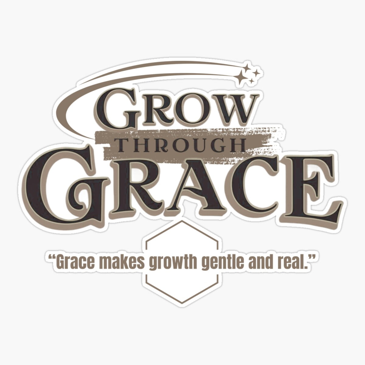 Stickly Grow Through Grace Christian Sticker, Phone Decal Water Bottle ...