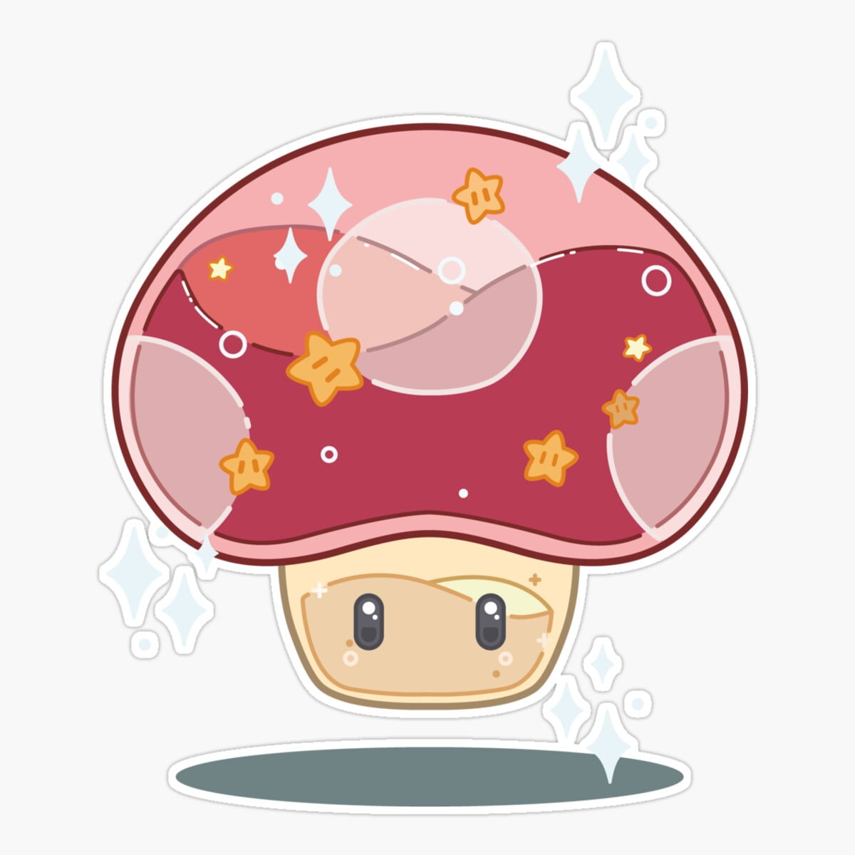 Stickly Grow Up Mushroom Sticker, Phone Decal Water Bottle Stickers Car ...