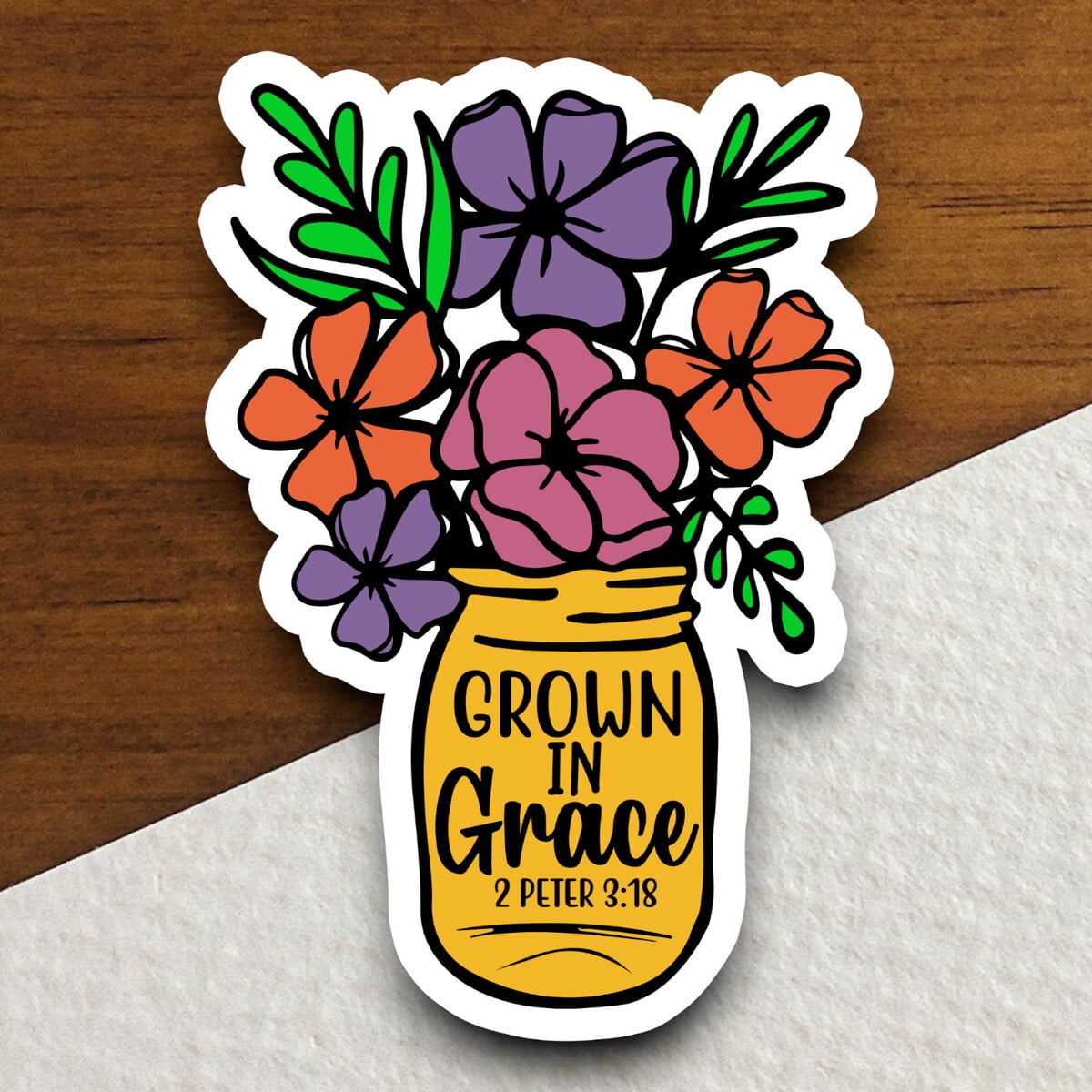 Stickly Grown In Grace Sticker, Religious Sticker, Faith Sticker ...